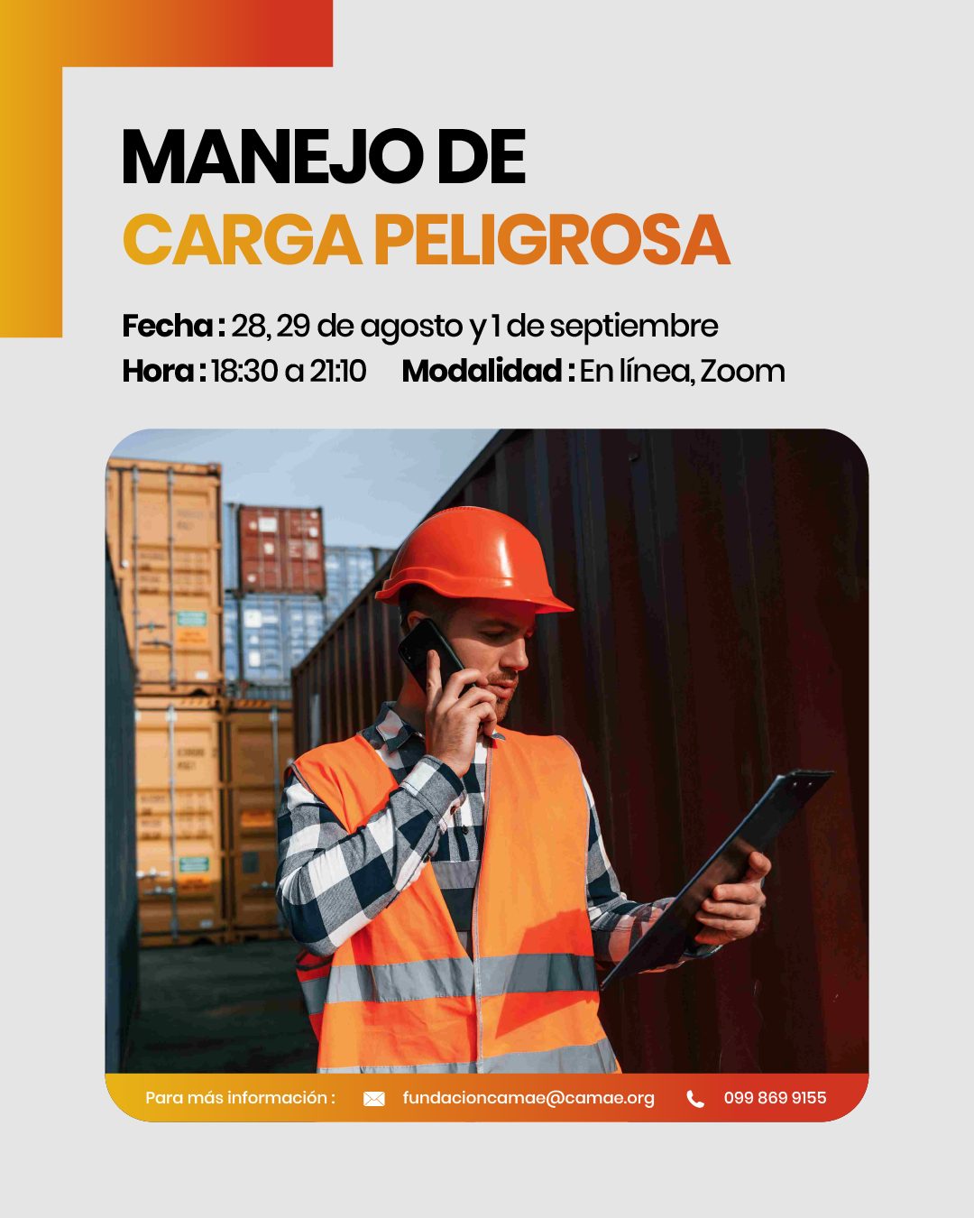 Manejo de Carga Peligrosa - En línea - Capacitaciones - Camae