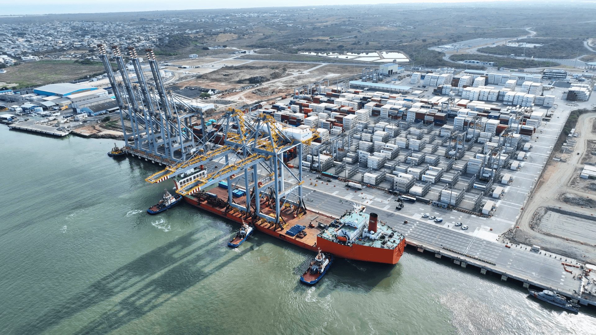 DP World Posorja recibe a las grúas pórtico de mayor alcance en Ecuador ...